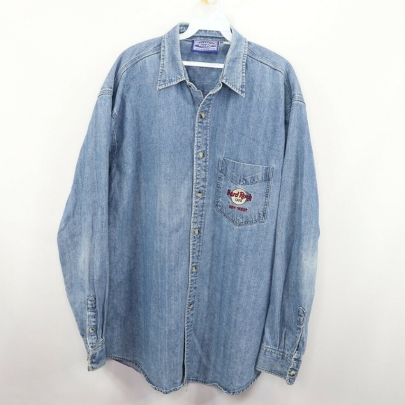 Hard Rock Cafe | Shirts | Vintage Hard Rock Cafe Key West Denim Shirt ...